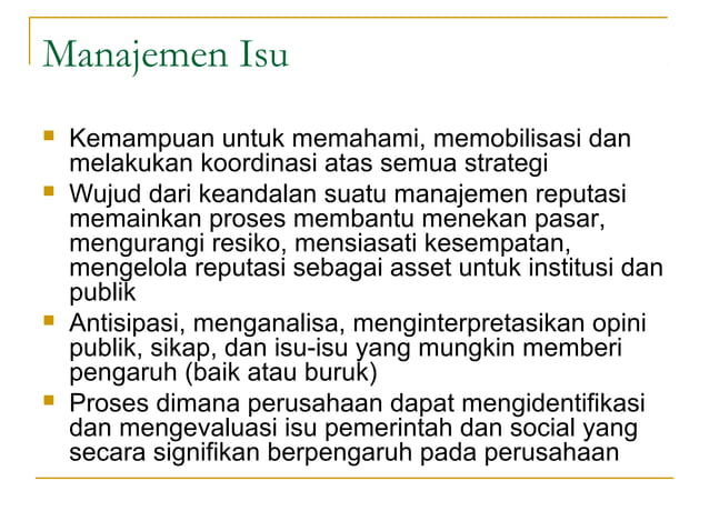 Sesi 6 manajemen isu | PPT