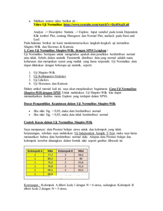 Sesi 6 uji-normalitas | PDF