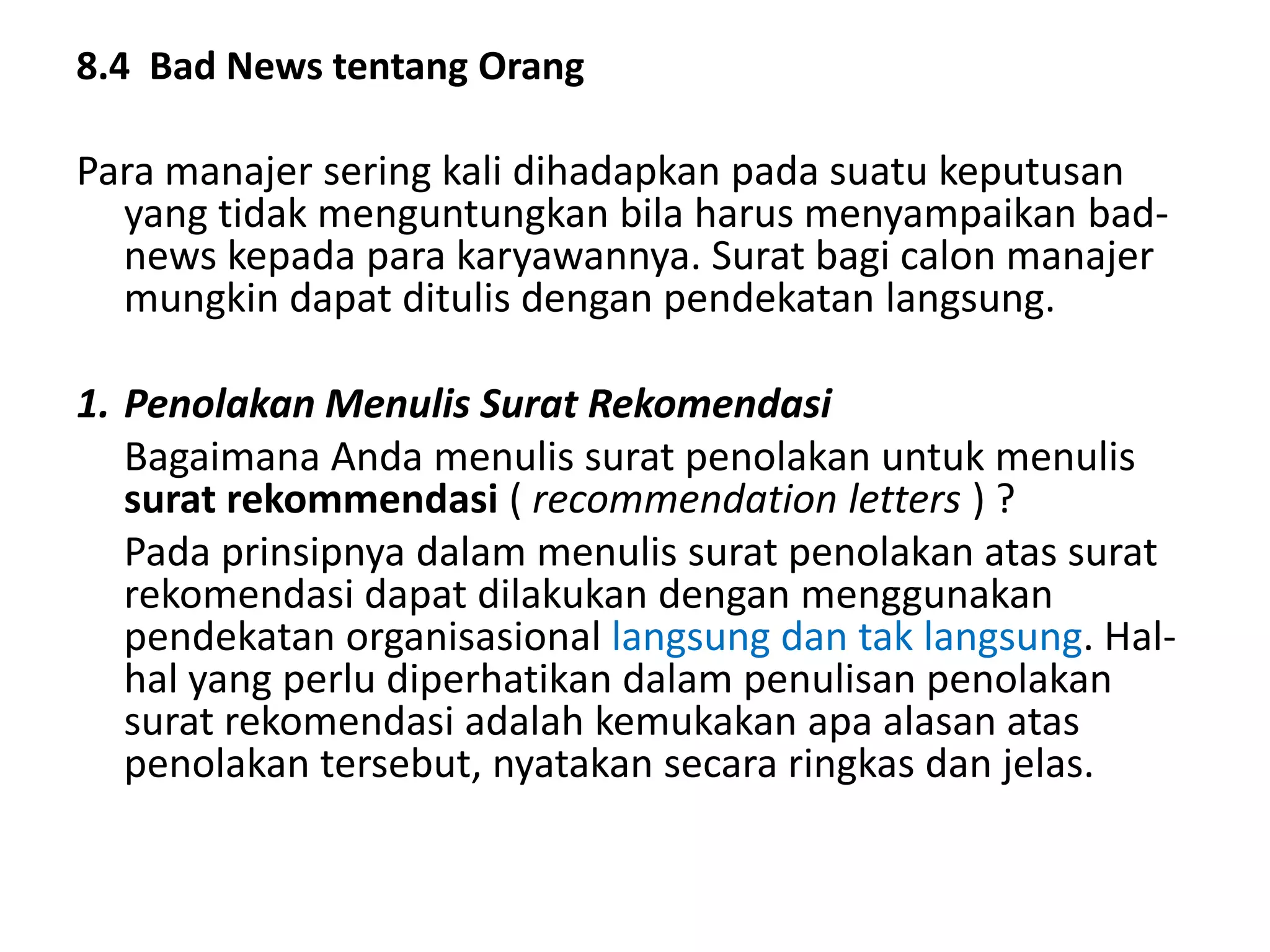 Penulisan Bad News (Writing bad news in business communication class) | PDF