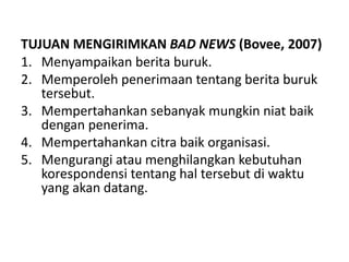 Penulisan Bad News (Writing bad news in business communication class) | PPT