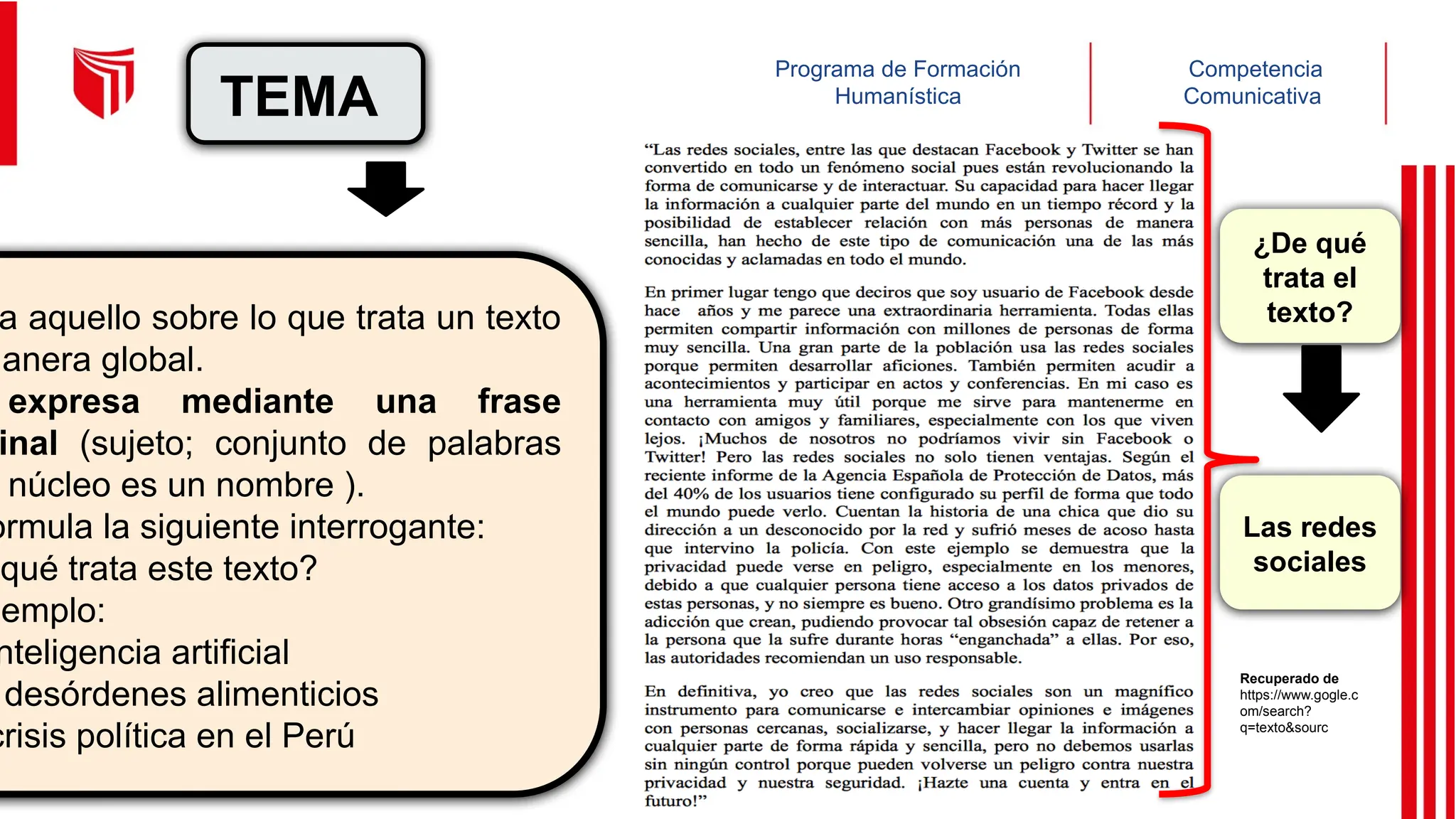Textos expositivos y macroestructura textual : tema , subtemas | PPTX