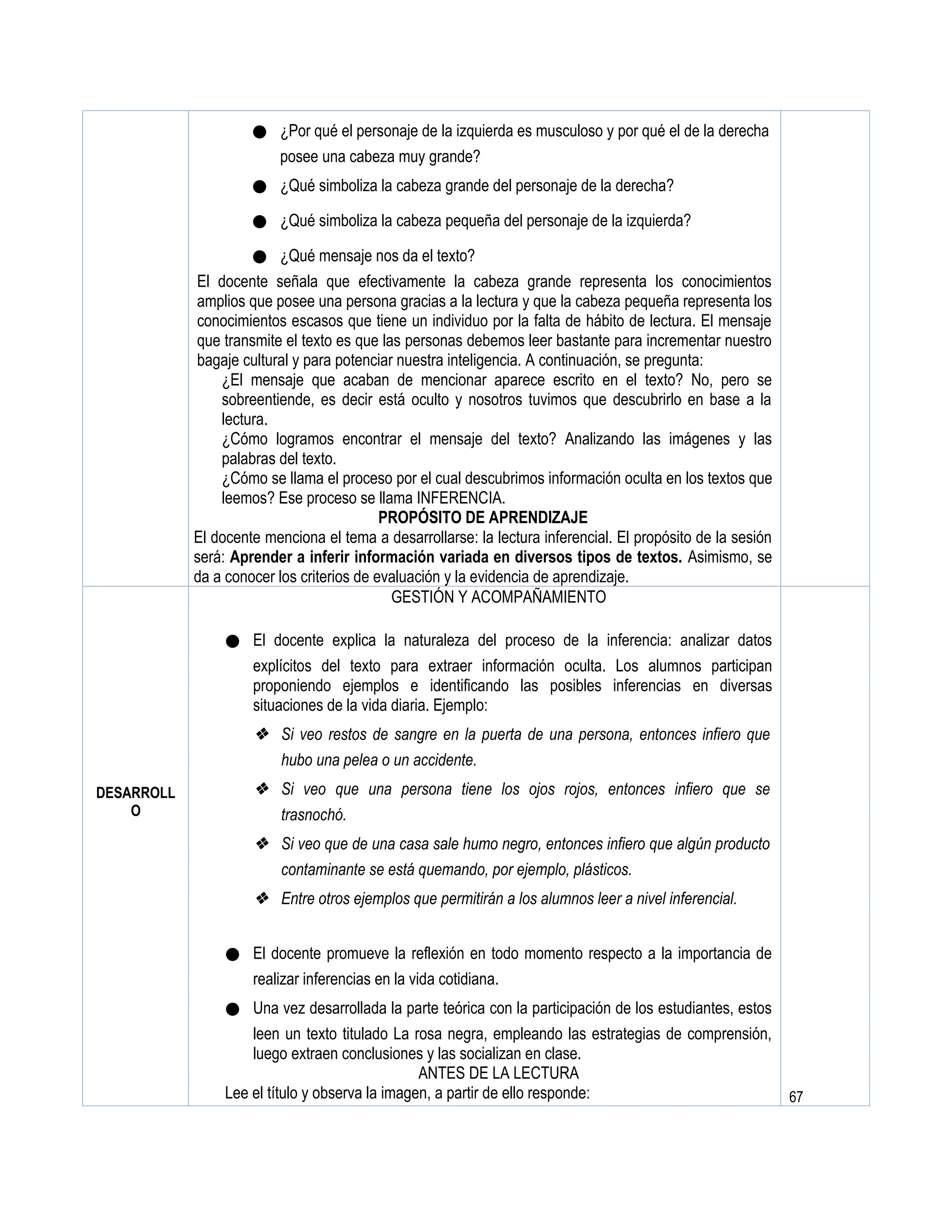 Sesión 02- Lectura inferencial.docxlsesion sobre la lectura inferencial ...
