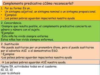 Tema 3. Gramática. Los complementos verbales | PPT