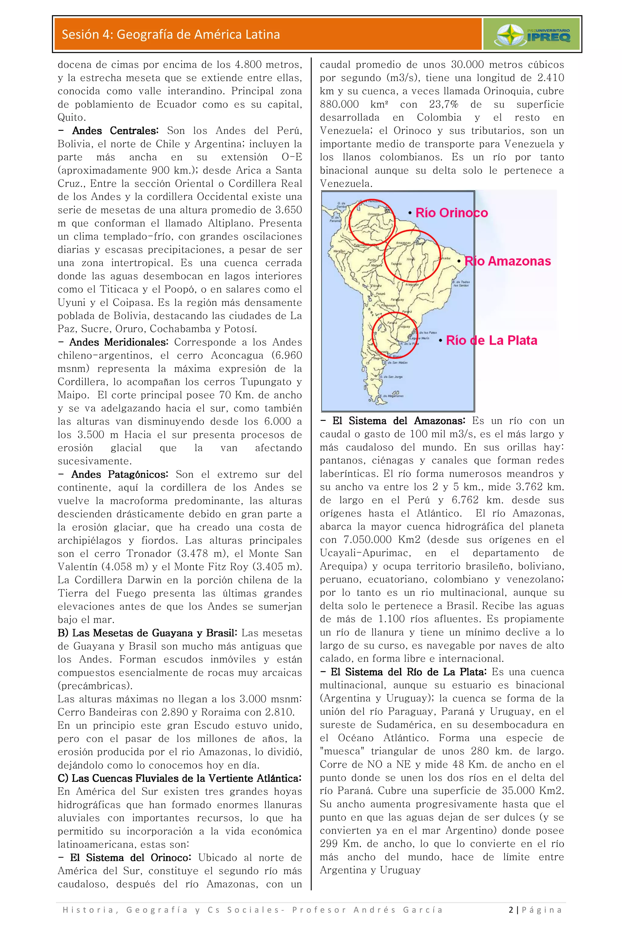 Sesión 4 geografía de américa latina | PDF | South America Travel ...