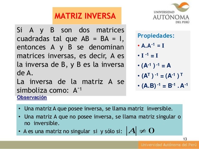 determinante inversa