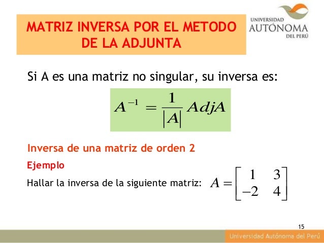 determinante inversa