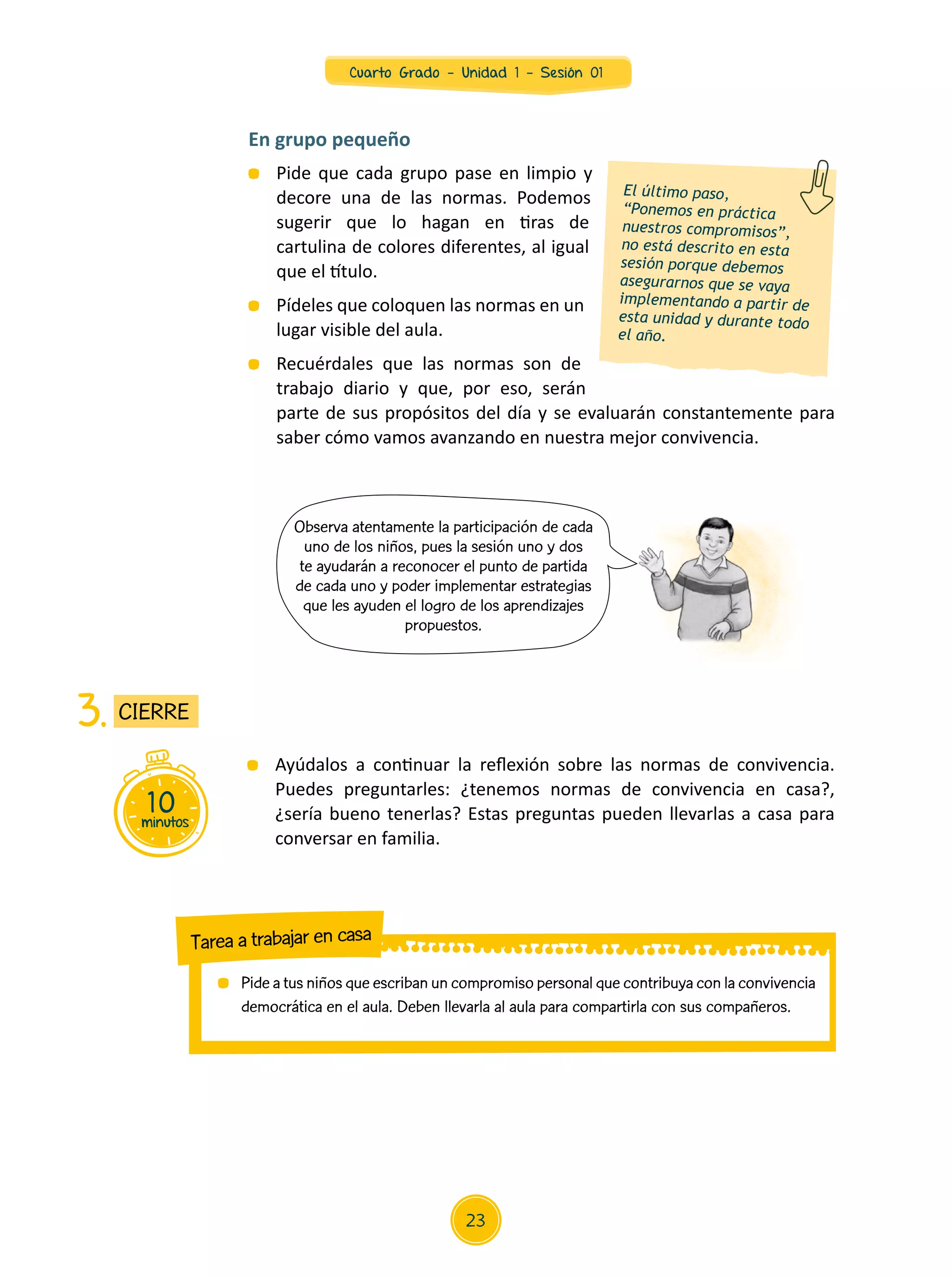 Sesión de Aprendizaje 01 de Unidad Didáctica 01 del Área de Personal ...
