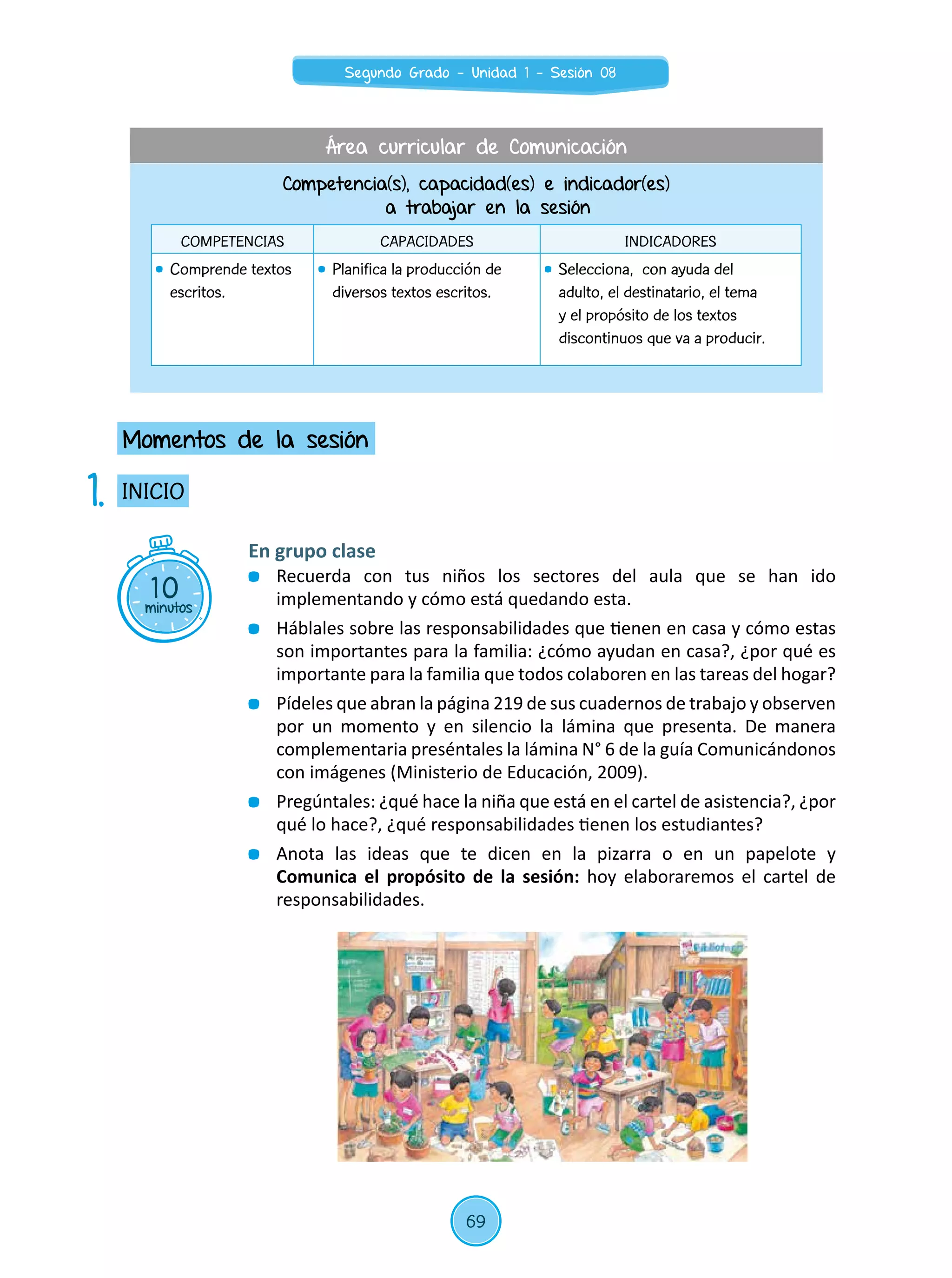 Sesión de Aprendizaje 08 de Unidad Didáctica 01 del Área de ...