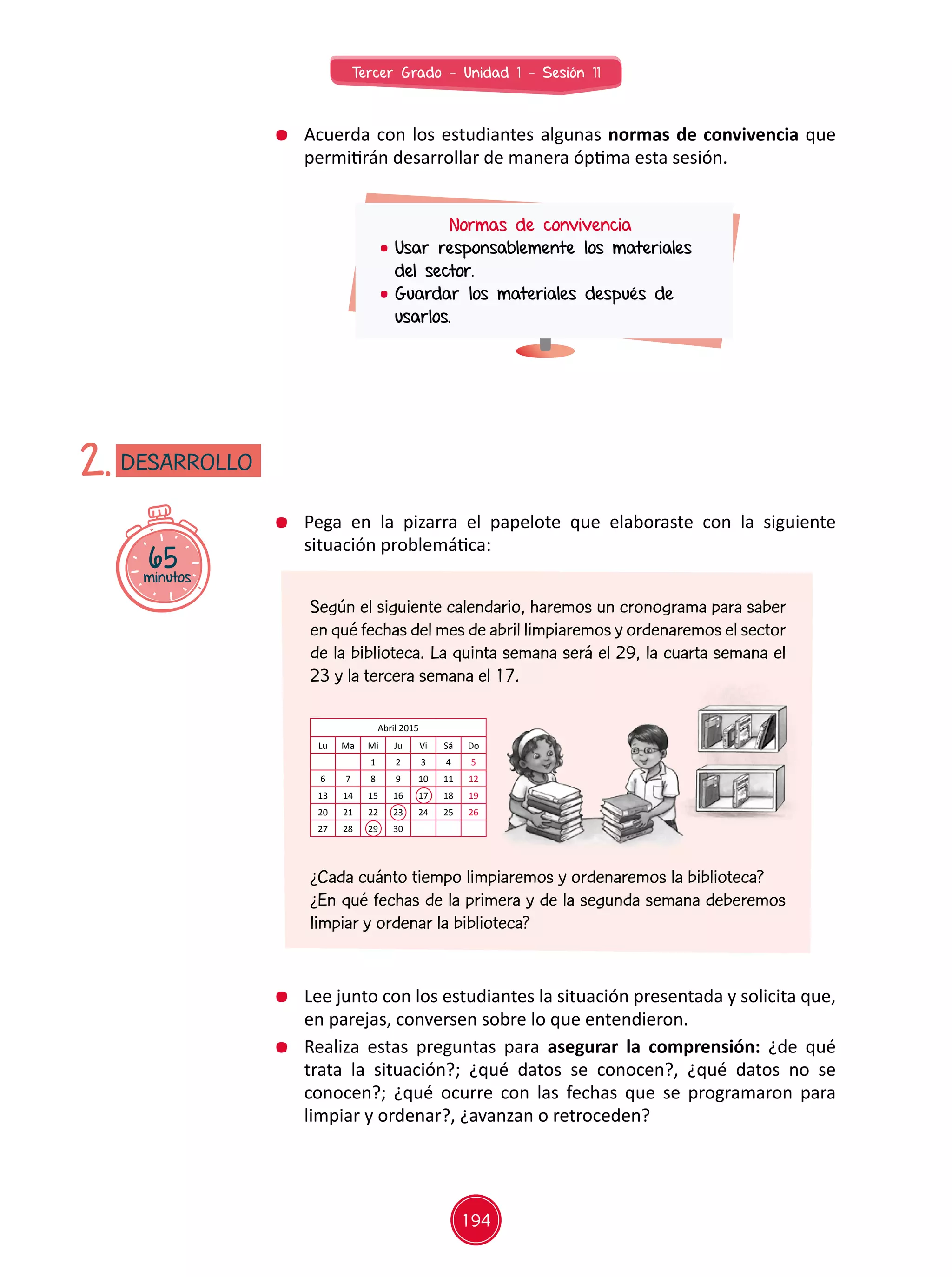 Sesión de aprendizaje 11 de Unidad Didáctica 01 del Área de Matemática ...