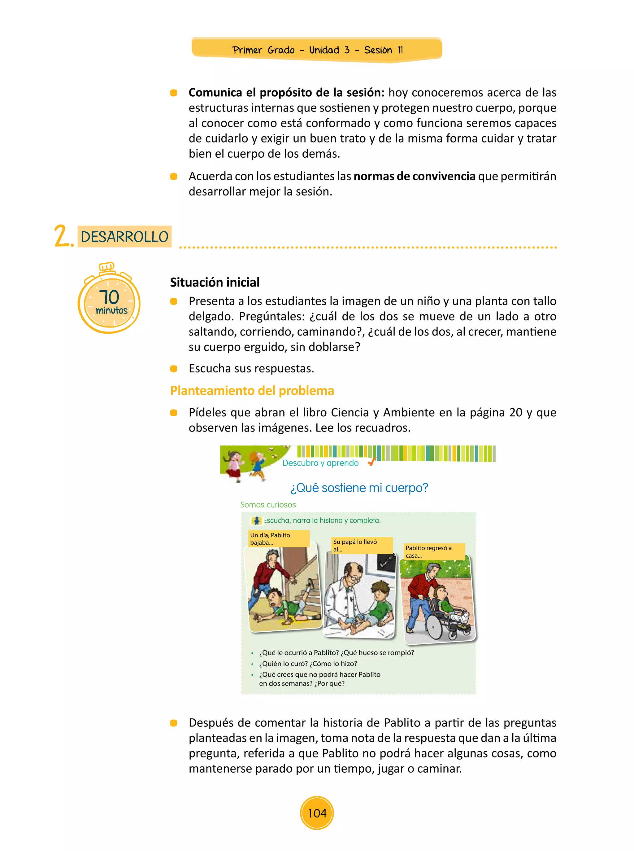 Sesión de Aprendizaje 11 de Unidad Didáctica 03 del Área de Ciencia y Ambiente – 1er. Grado de ...