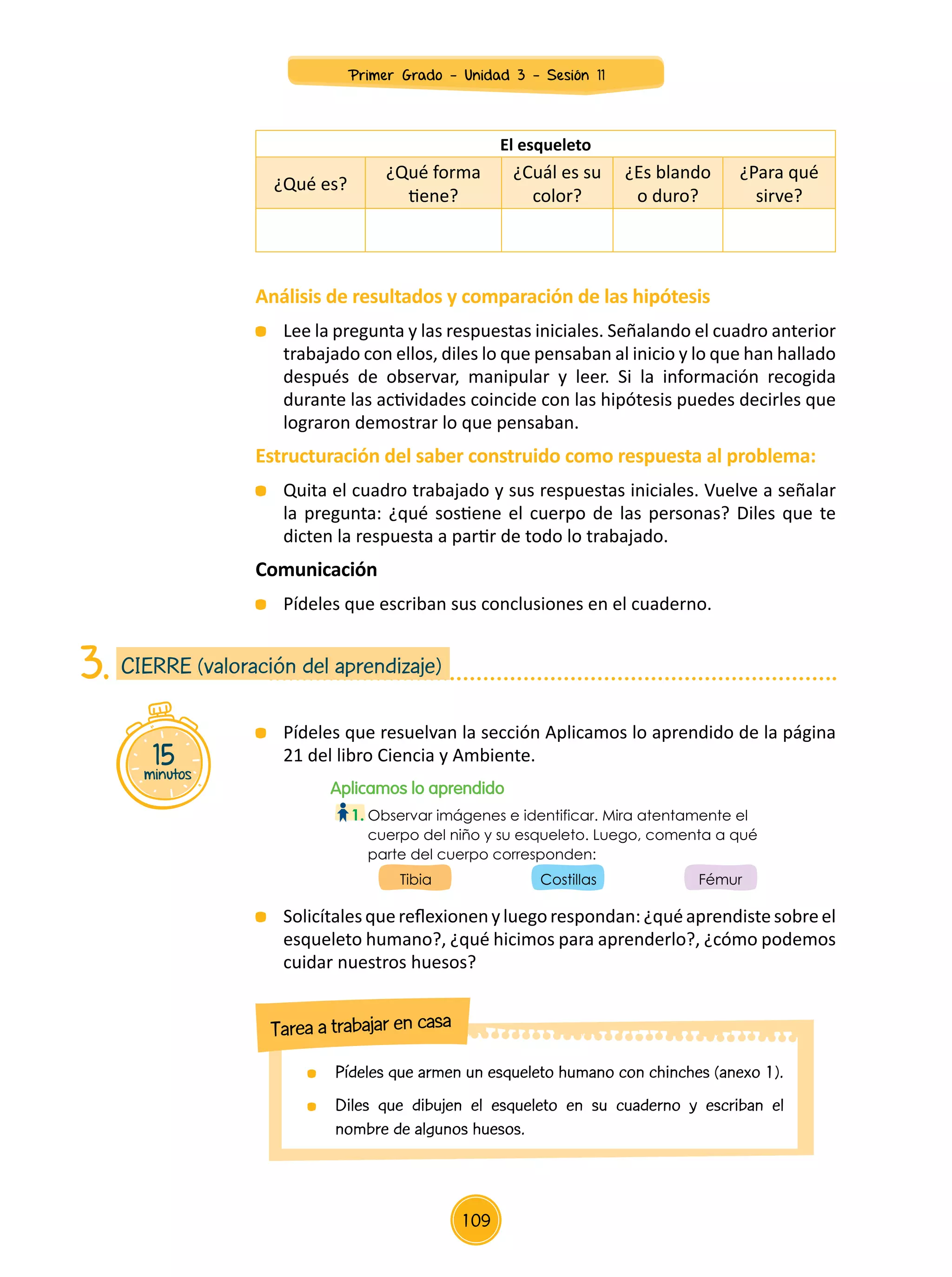 Sesión de Aprendizaje 11 de Unidad Didáctica 03 del Área de Ciencia y Ambiente – 1er. Grado de ...