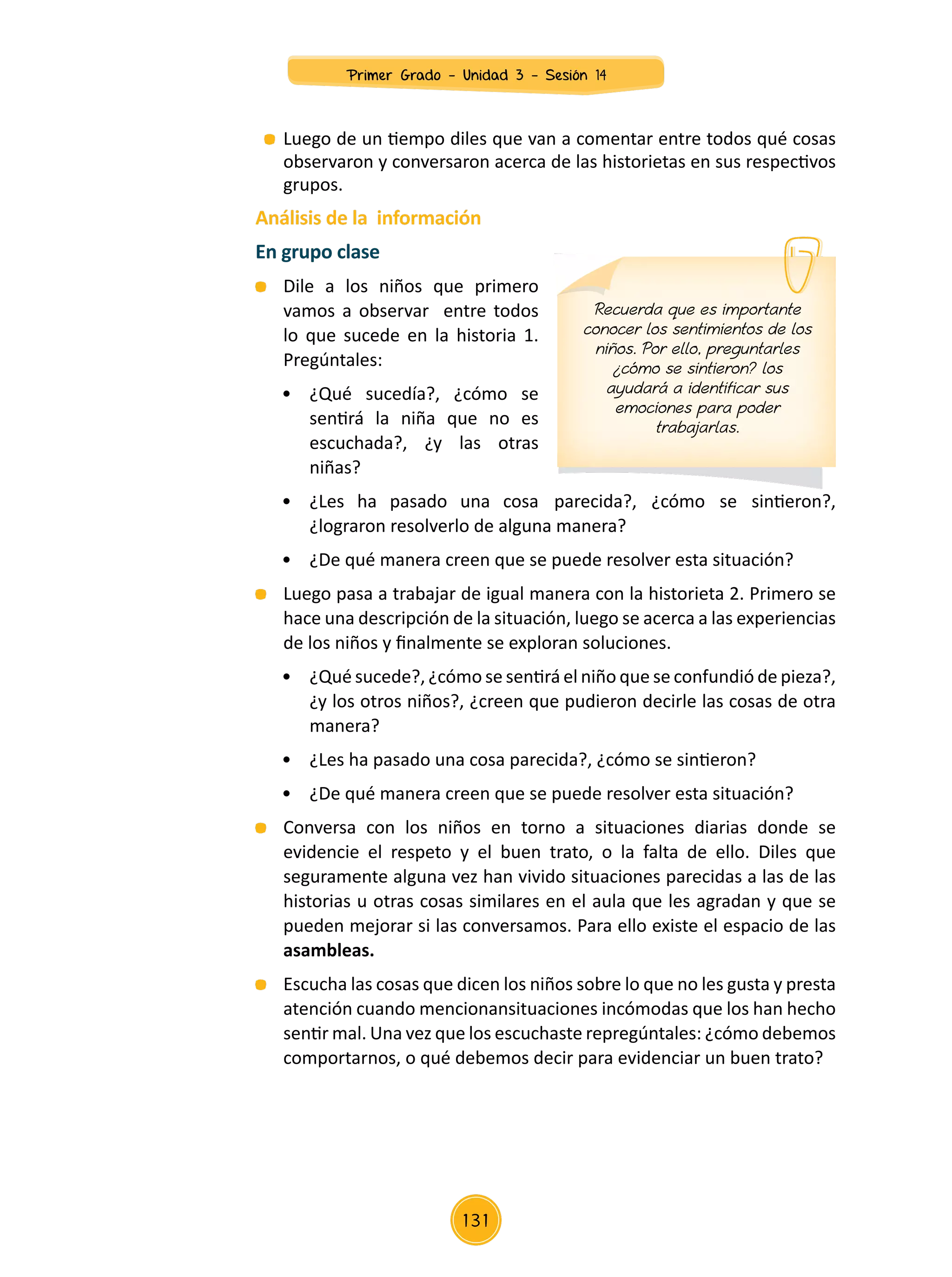 Sesión de Aprendizaje 14 de Unidad Didáctica 03 del Área de Personal ...