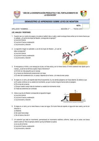 Sesión de clase sobre las leyes de newton | PDF