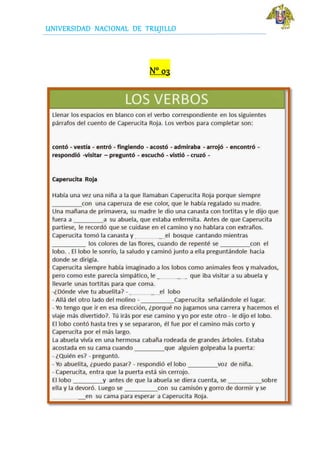EL VERBO SESIÓN DE APRENDIZAJE | DOCX