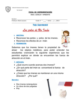 SESIÓN IMÁN Y MAGNETISMO | DOCX