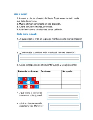 SESIÓN IMÁN Y MAGNETISMO | DOCX