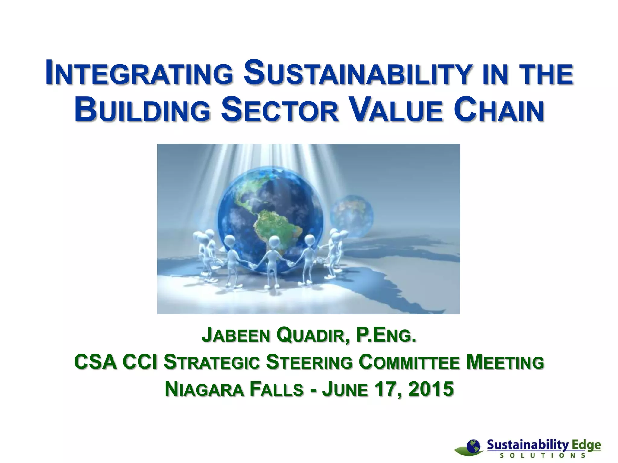 Integrating Sustainability in the Building Sector Value Chain | PPTX