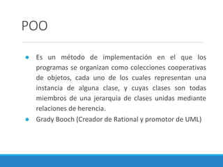 Programación Orientada a Objetos - atributos y métodos | PPTX