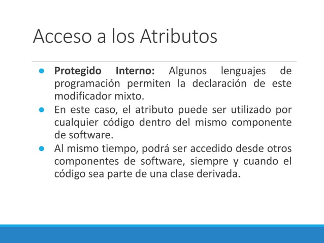 Programación Orientada a Objetos - atributos y métodos | PPTX
