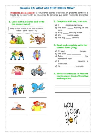 Present continuous affirmative & negative | PDF