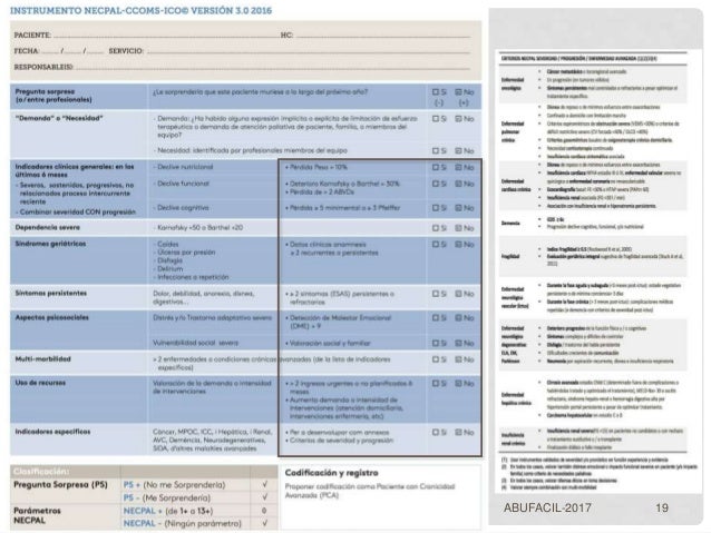 Instrumento NECPAL: Paciente Crónico Complejo