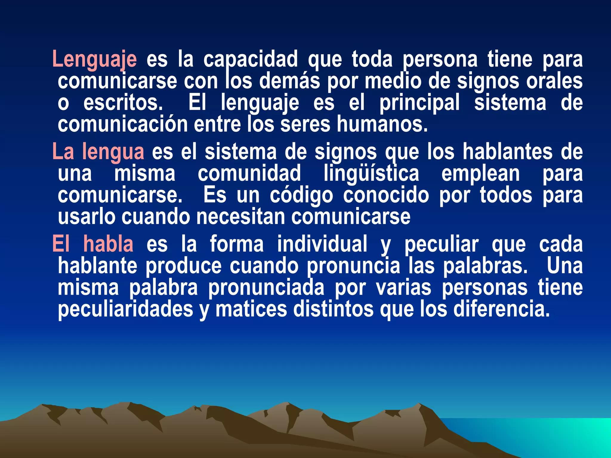 Sesion1 Lenguaje, Lengua, Norma Y Habla | PPT | Descarga Gratuita