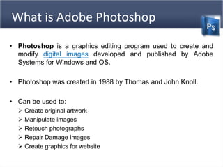 Sesion 2.1 introduction to photoshop (basic) | PPTX | Photo Editing ...