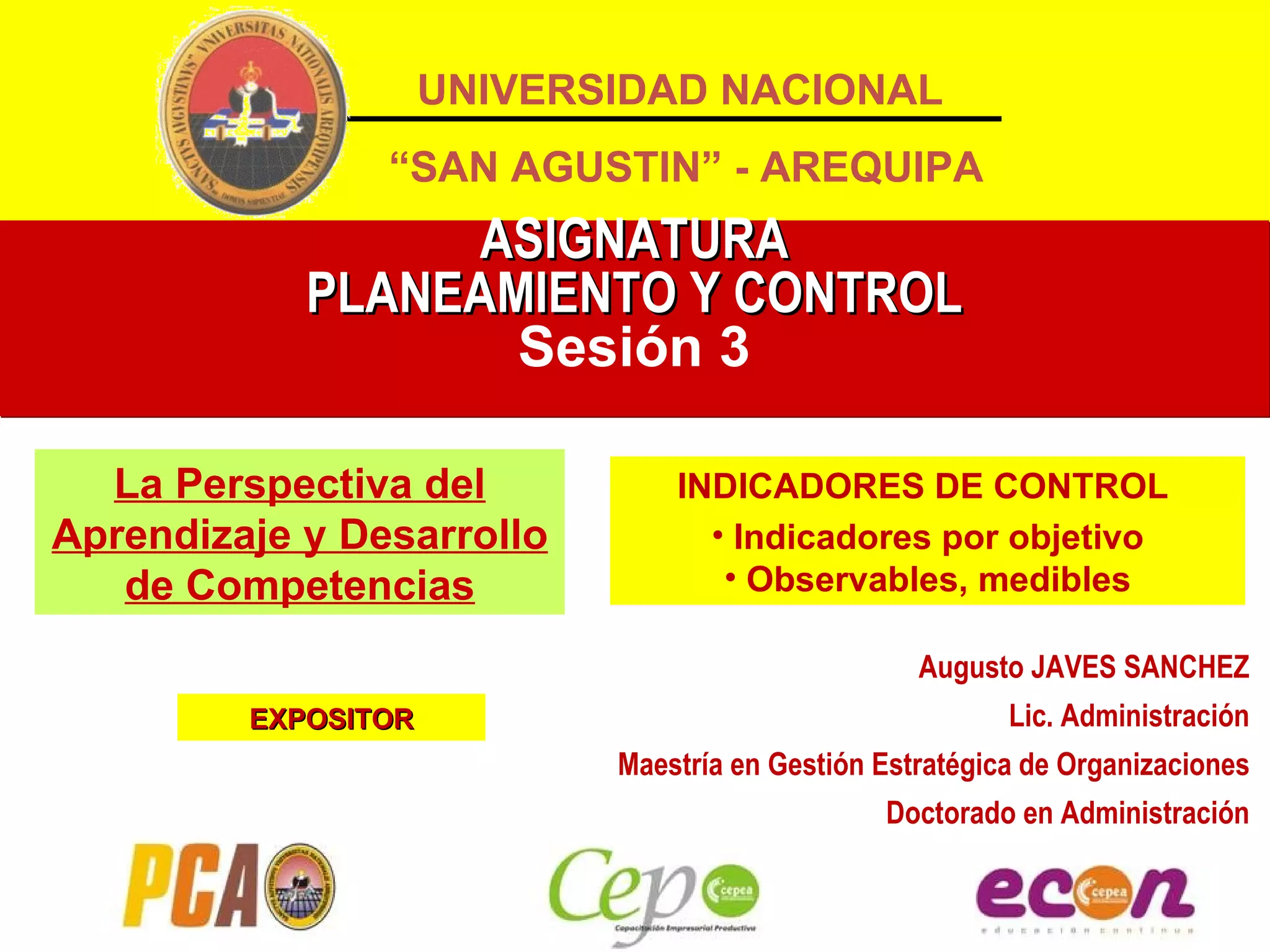 Sesion 3 Indicadores Perspectiva Aprendizaje Ppt