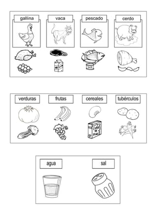 Alimentos De Origen Mineral Para Colorear