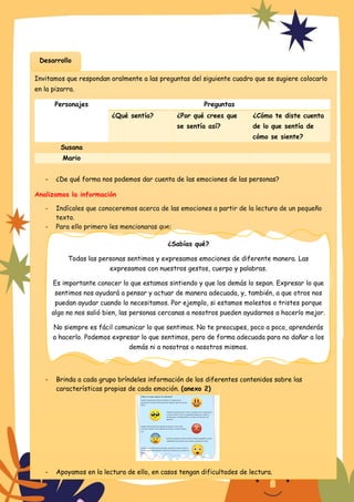 Sesiones de aprendizaje primaria | AREA: Personal Social | Tema ...