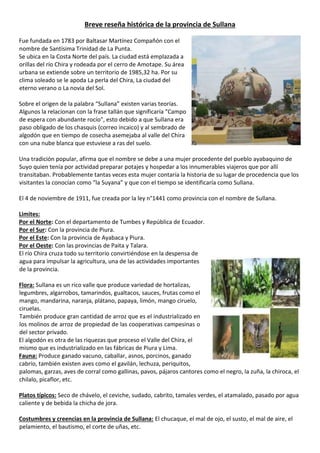 SESION DE APRENDIZAJE Conocemos la creación de nuestra provincia de ...