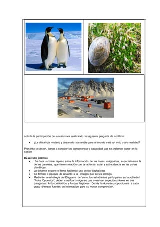 Sesion de aprendizaje la antartida | DOCX