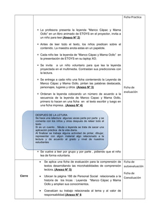 Sesion de manco capac y mama ocllo | DOC