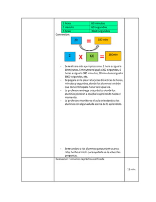 Sesion de matematica medimos el tiempo | DOCX