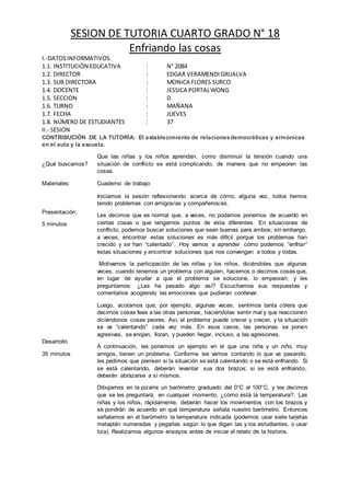 Sesion de tutoria cuarto grado n | DOCX