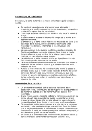 Leche Materna Exclusiva | PDF