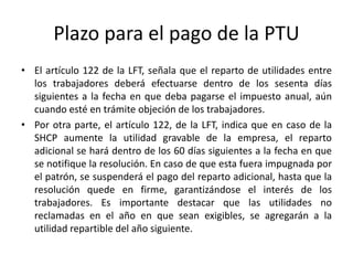 Participación de los trabajadores en las utilidades PTU | PPSX