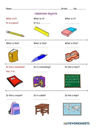 SESIONES DE APRENDIZAJE classroom objects primero.doc