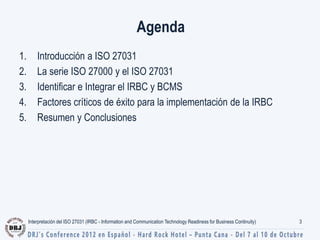Interpretación del ISO 27031 | PPTX