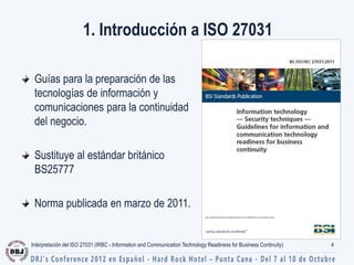 Interpretación del ISO 27031 | PPTX