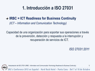 Interpretación del ISO 27031 | PPTX