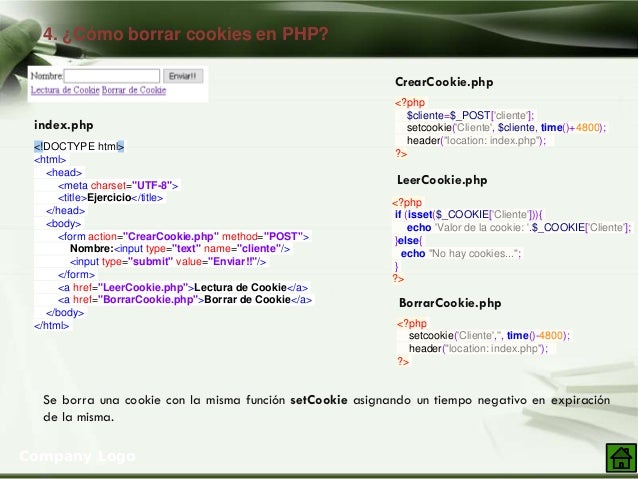 Ejemplos De Sesiones Y Cookies En Php Compartir Ejemplos