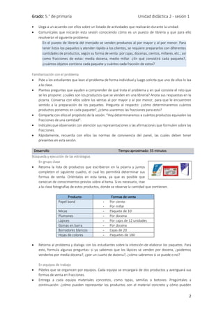 Sesion fracciones quinto grado | PDF