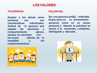 Sesion N° 1 Los Valores.ppt "conceptos y mas" | PPT