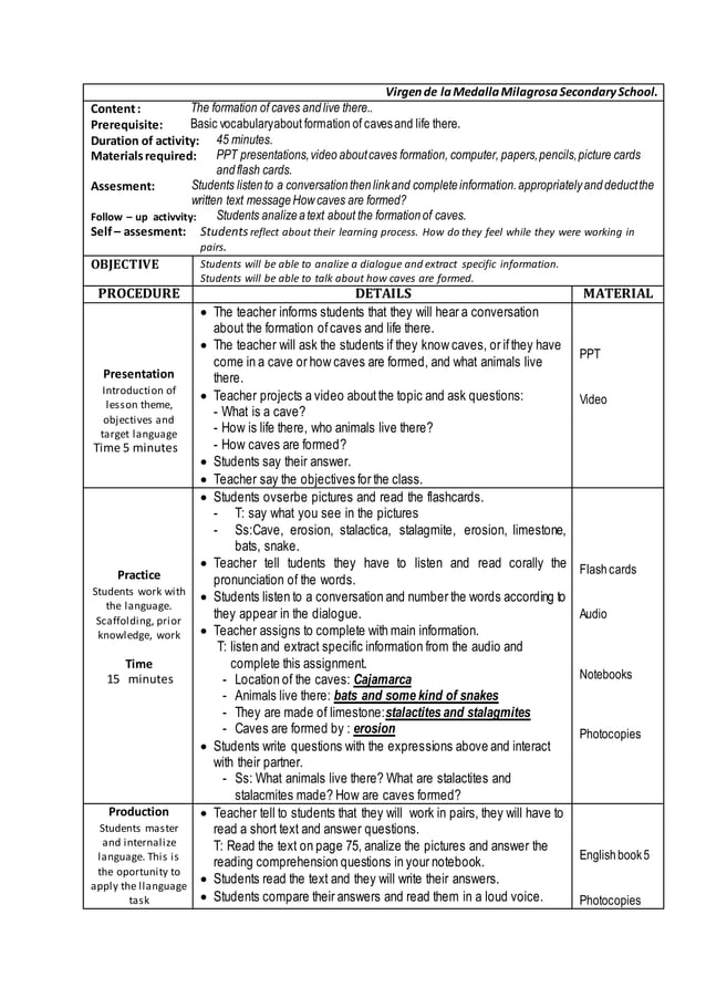 how caves are formed, passive voice lesson plan. | PDF