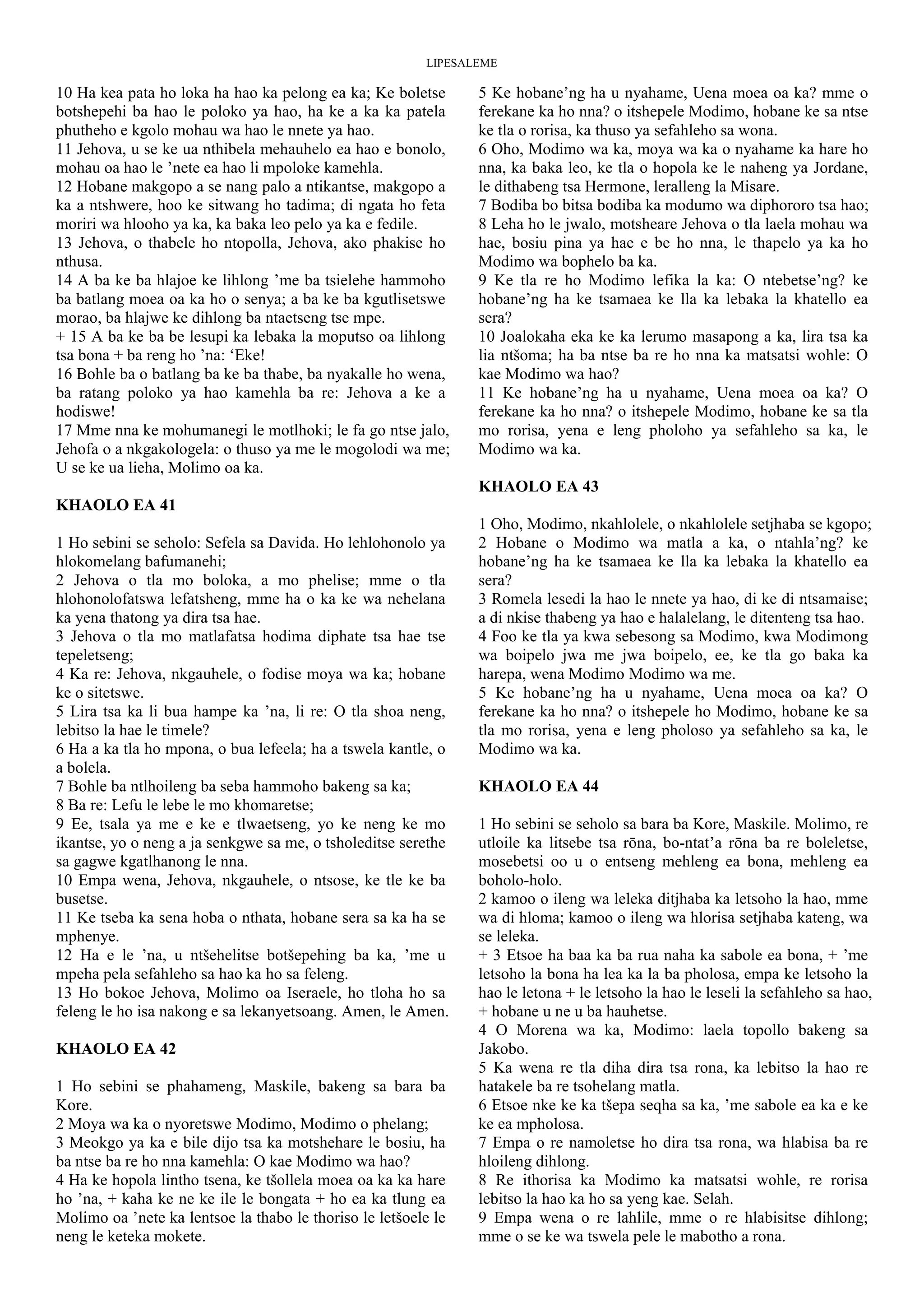 Sesotho - The Book of Psalms - Google Cloud Translation.pdf