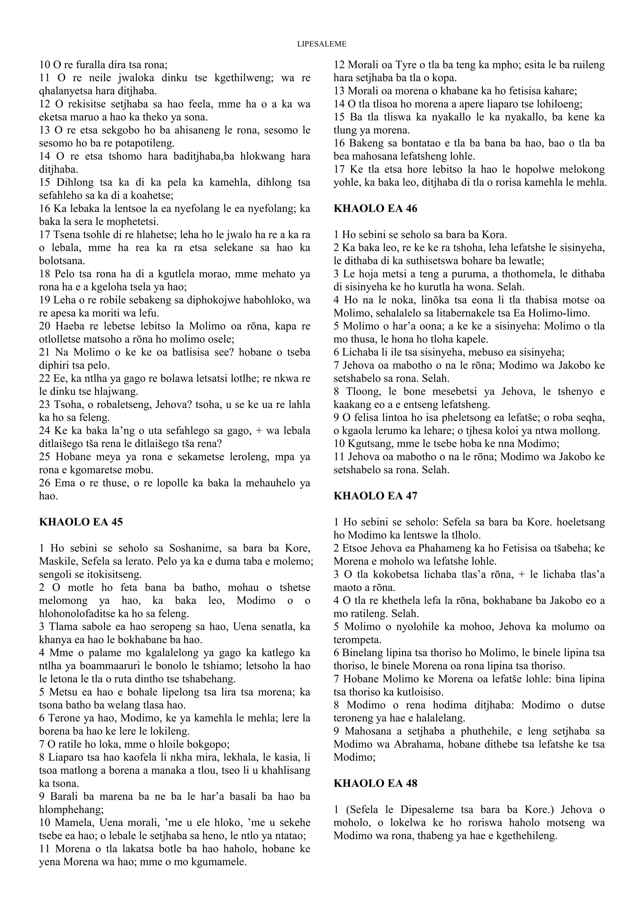 Sesotho - The Book of Psalms - Google Cloud Translation.pdf