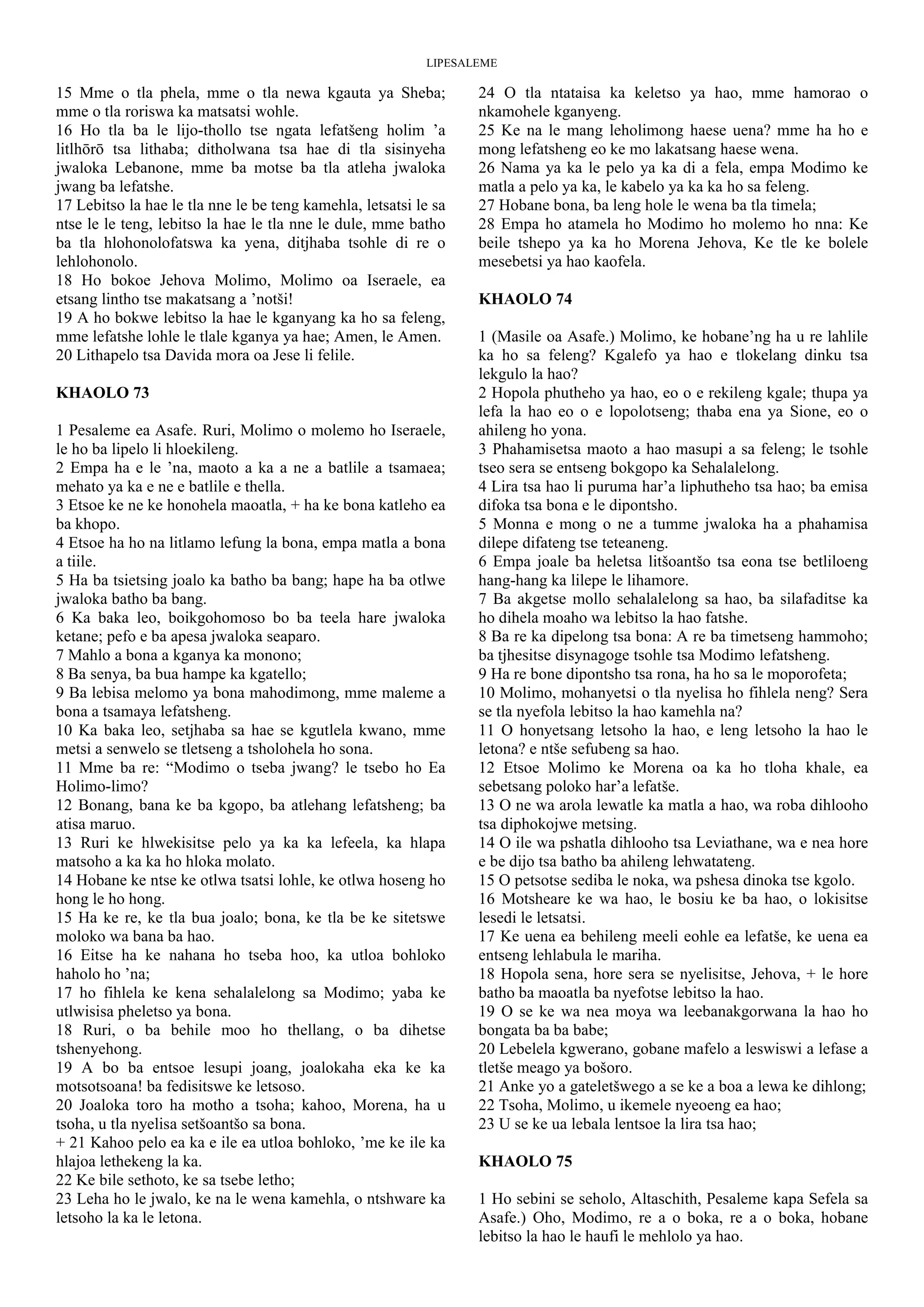 Sesotho - The Book of Psalms - Google Cloud Translation.pdf