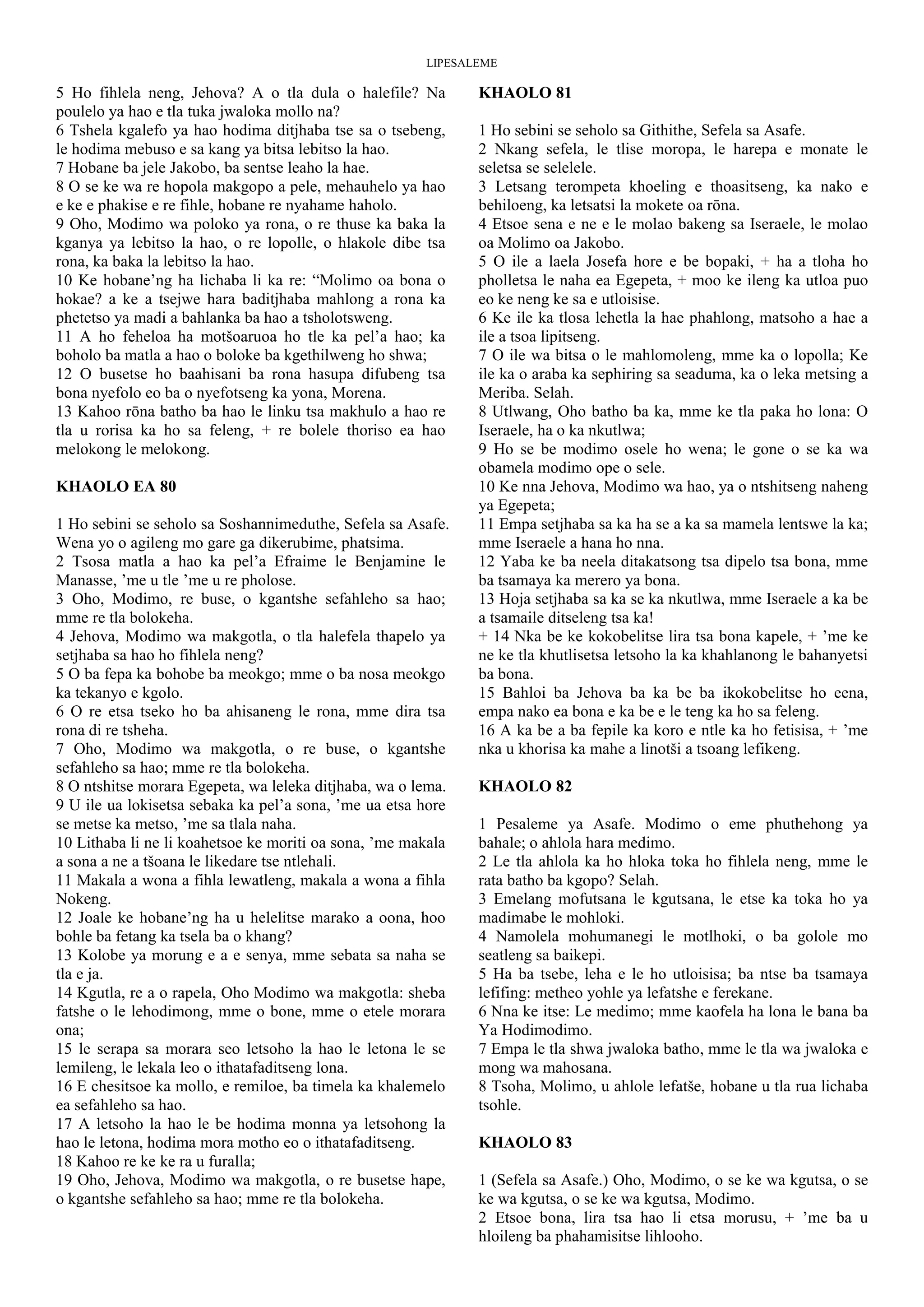 Sesotho - The Book of Psalms - Google Cloud Translation.pdf