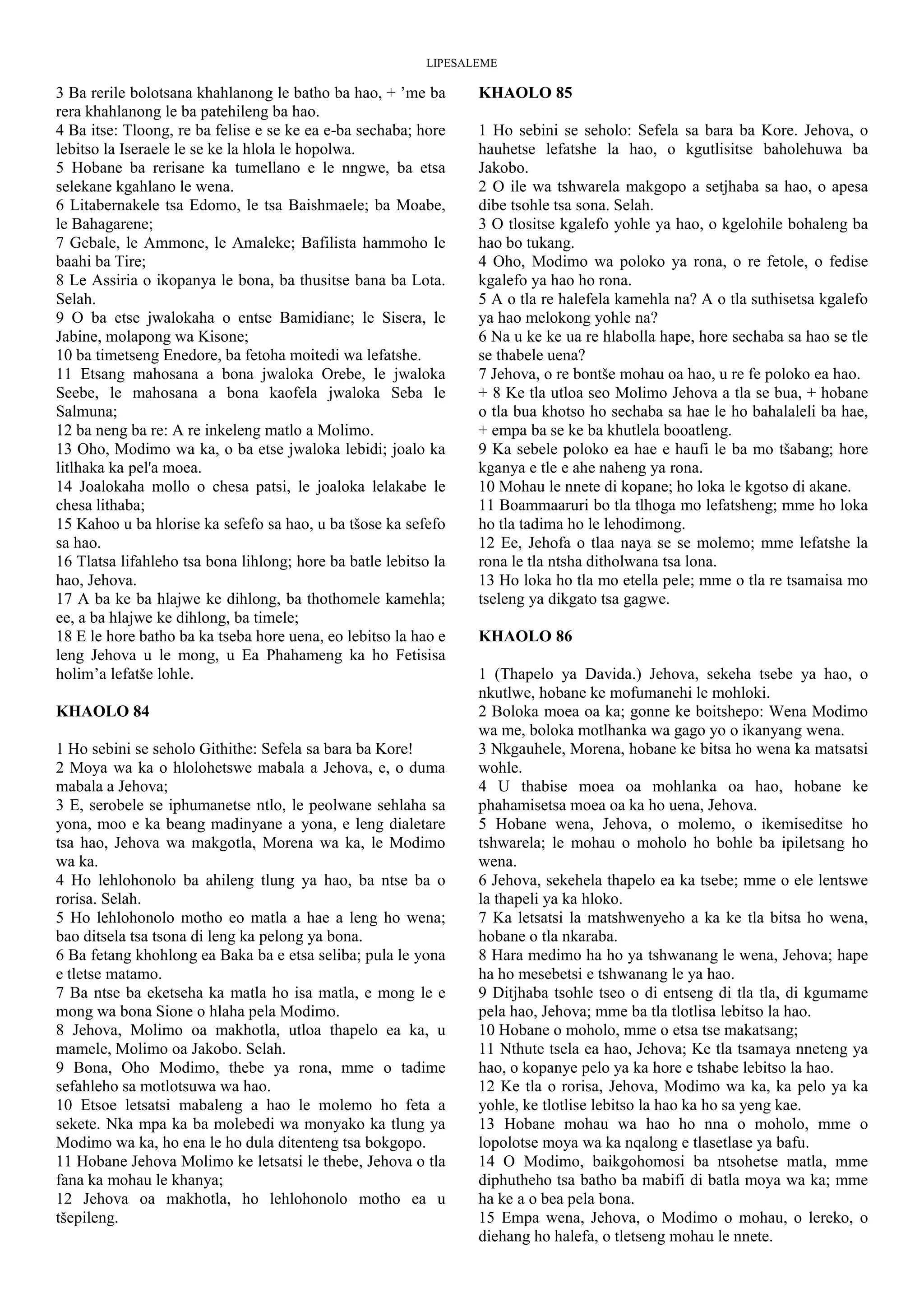 Sesotho - The Book of Psalms - Google Cloud Translation.pdf